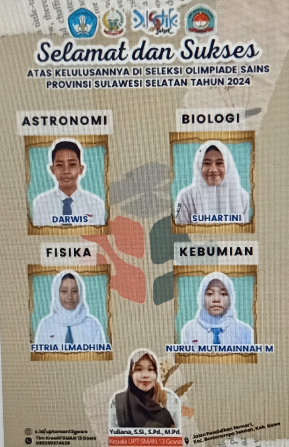 SMAN 13 Gowa Raih Prestasi Gemilang Pada Lomba OSN-K Tahun 2024 - Dunia ...